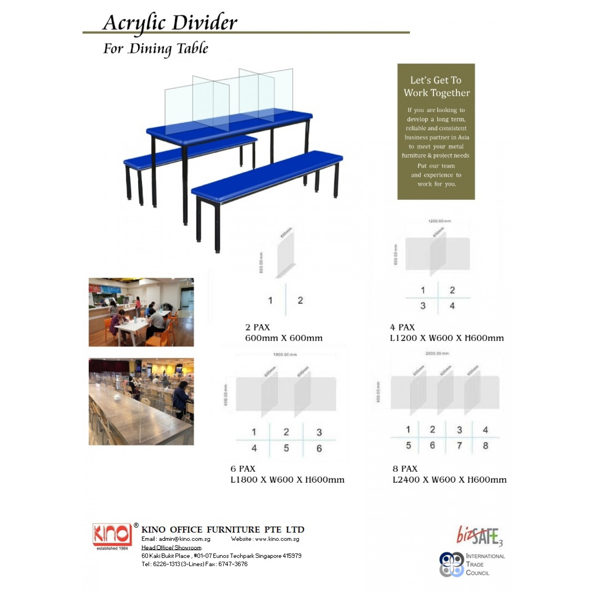 Covid Safety Distance Acrylic Table Dividers