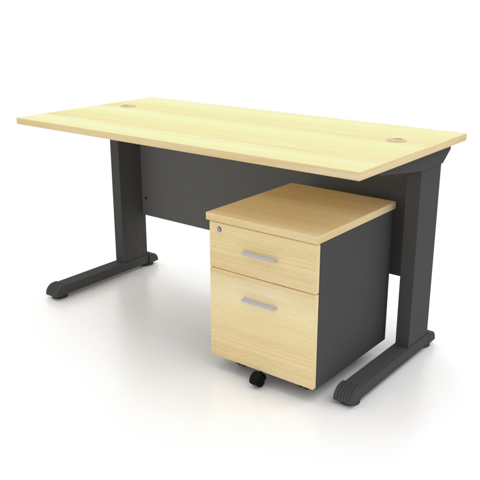 Desk with Mobile Drawers 2D - Size : 1200W or 1500W