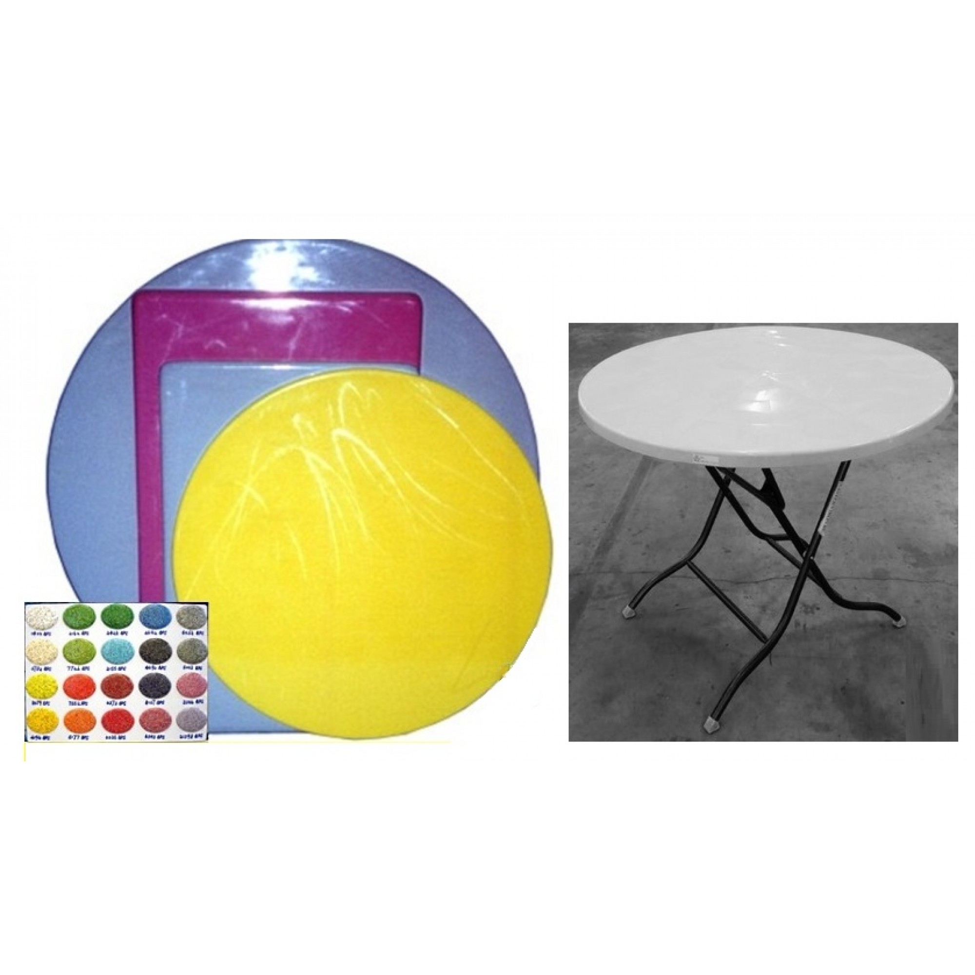 FibreGlass Round Folding Table