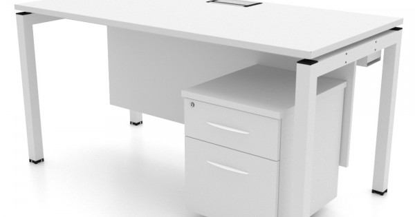 Workstations Desk flipper Box /w Mobile Pedestal 1 small & 1big drawer ...