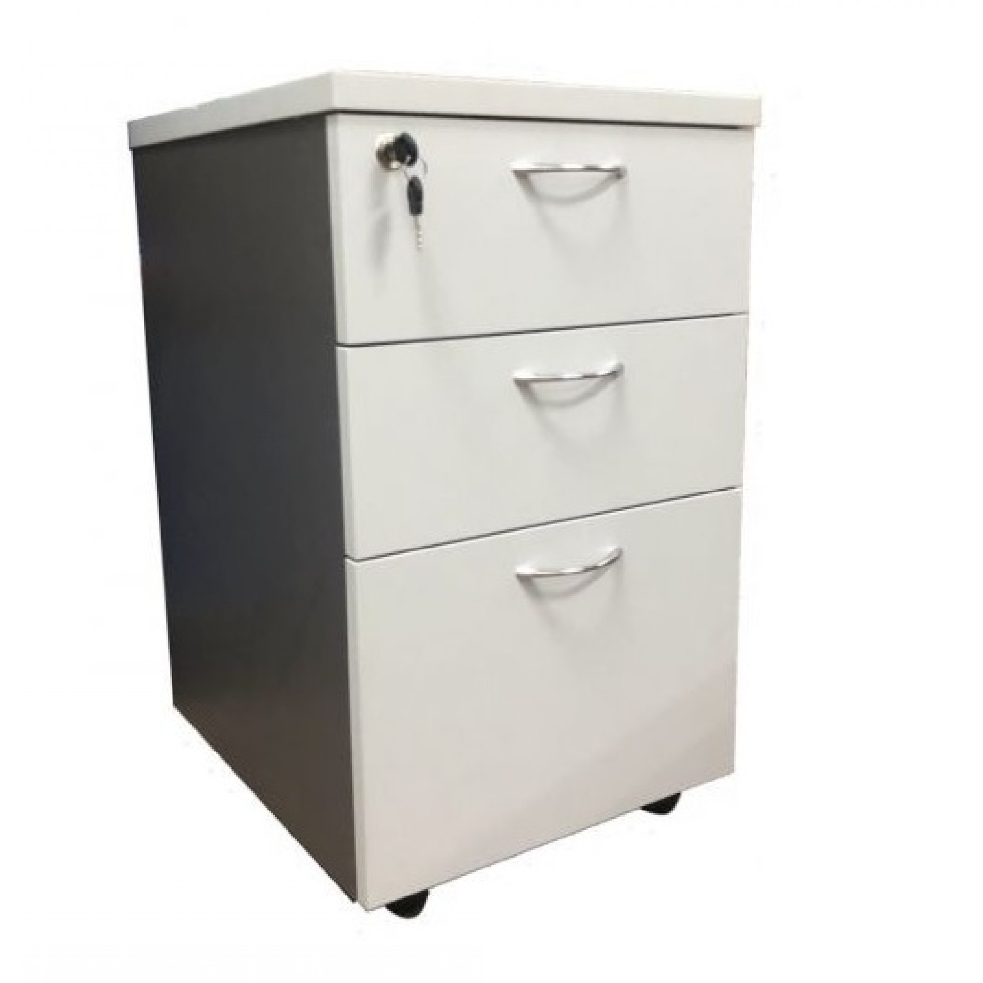 Mobile Pedestal 2 drawers & 1 Box drawers c/w lock